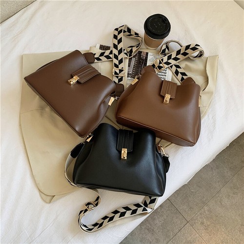 Wide Shoulder Strap Bucket Bag Single Shoulder Diagonal Bag | eBay