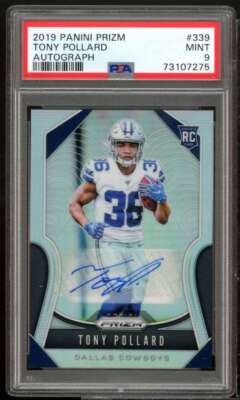 Tony Pollard Rookie Card 2019 Panini Prizm Autograph #339 PSA 9 | eBay