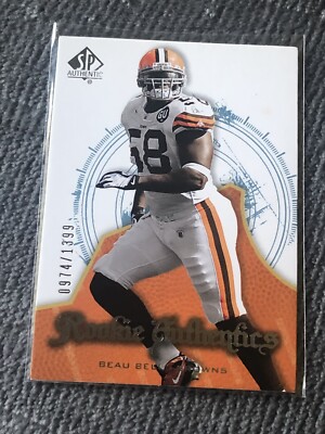 Beau Bell Browns 2008 SP Authentic Football Rookie Authentics RC /1399 ...