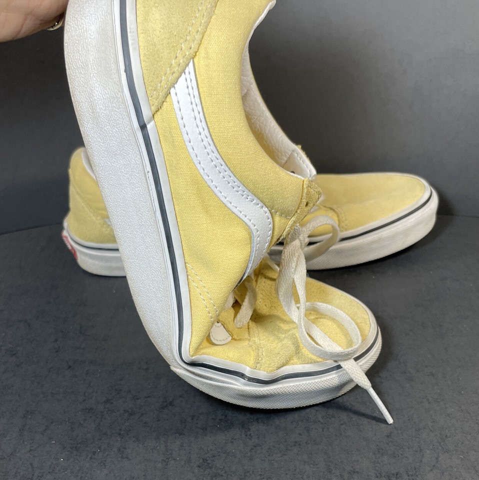 Vans OLD SKOOL Pale Yellow Canvas Suede Lace Up Low Top Shoe Mens 6.5 ...