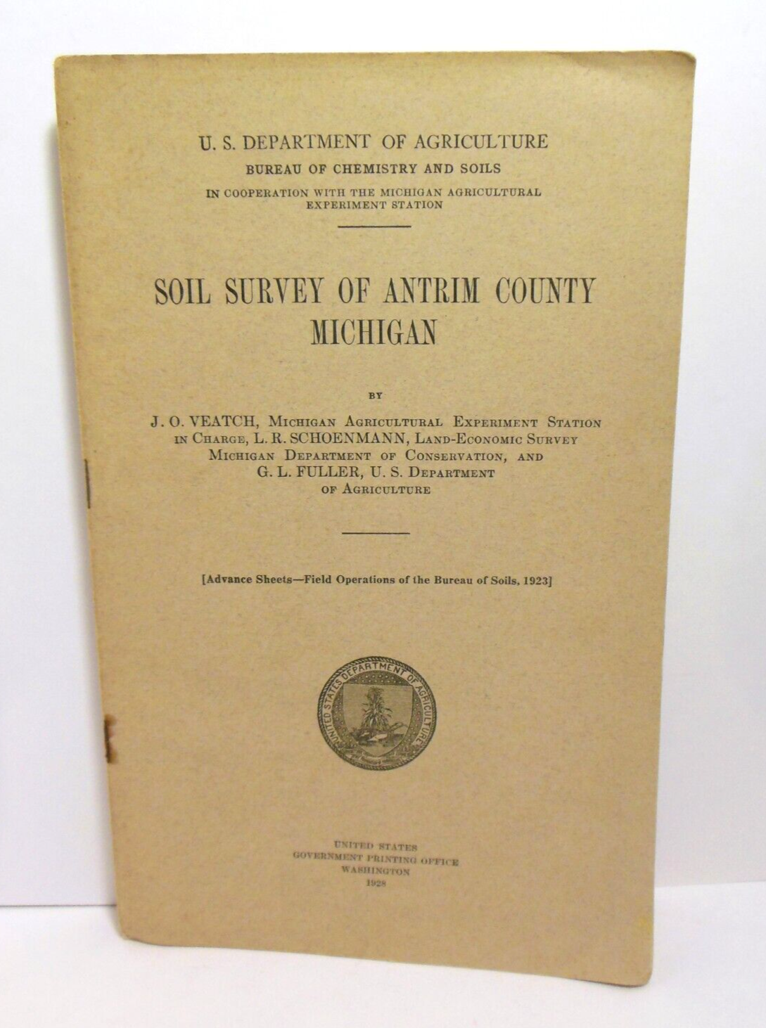 Antrim County Northern Michigan Soil Survey 1928 with Large Color Fold ...