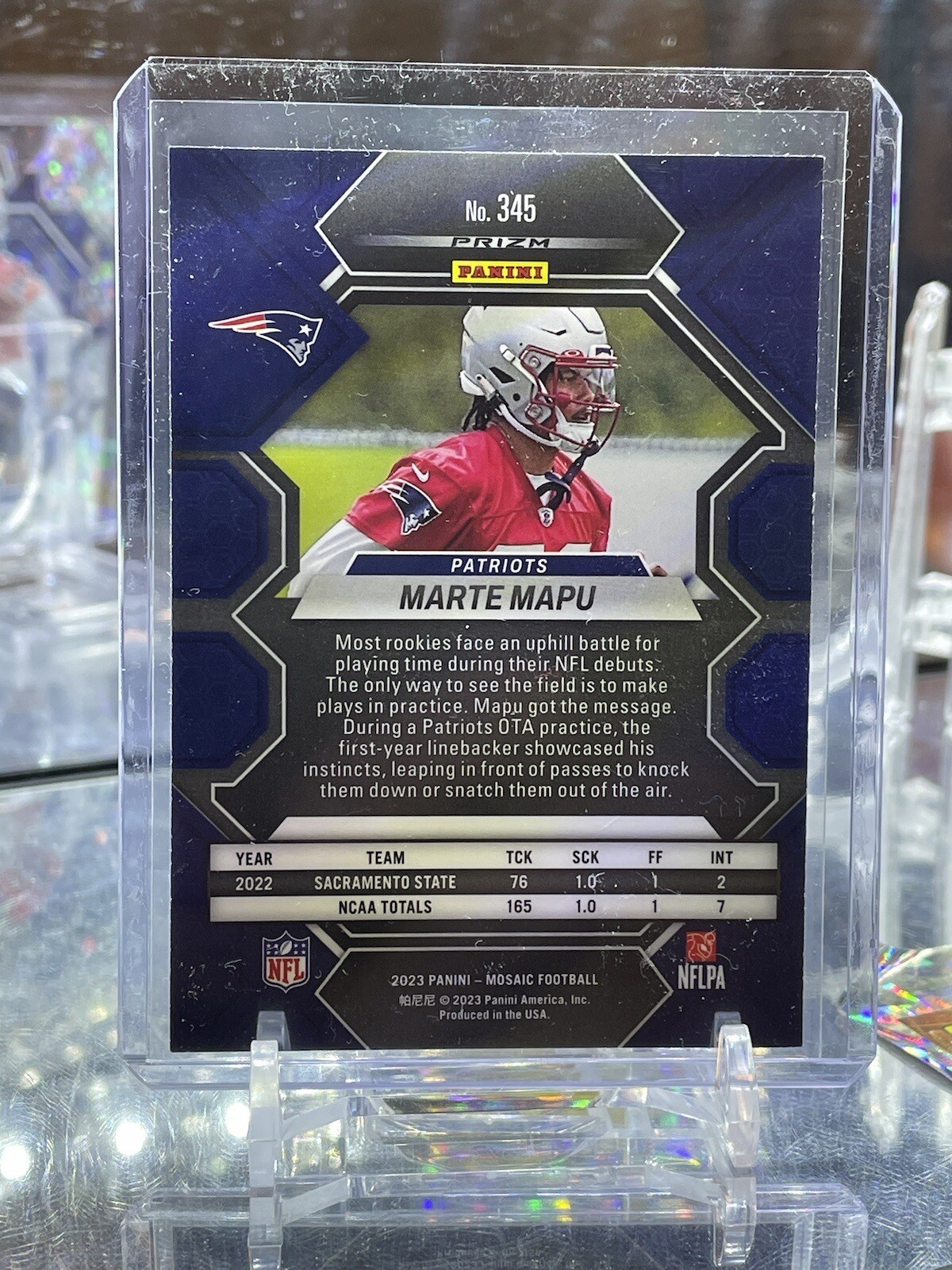 2023 PANINI MOSAIC #345 MARTE MAPU ROOKIE SILVER NO HUDDLE PRIZM ...