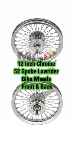 12 inch Steel Front & Back Wheel Wheels Rim 52 Spoke Chrome | eBay