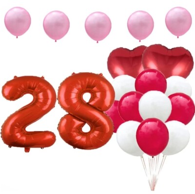 28th Birthday Latex Balloons, 28th Birthday Latex Balloon for Women Men ...