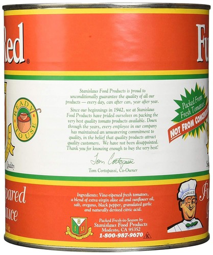 Stanislaus Full Red Pizza Sauce 6.68 Pound Heat and Serve Tomato Sauce ...