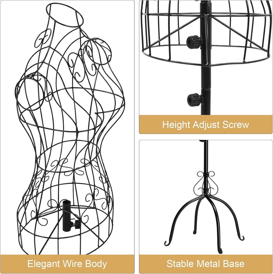 Female Wire Dress Form Vintage Style Wire Mannequin for Home Decor ...