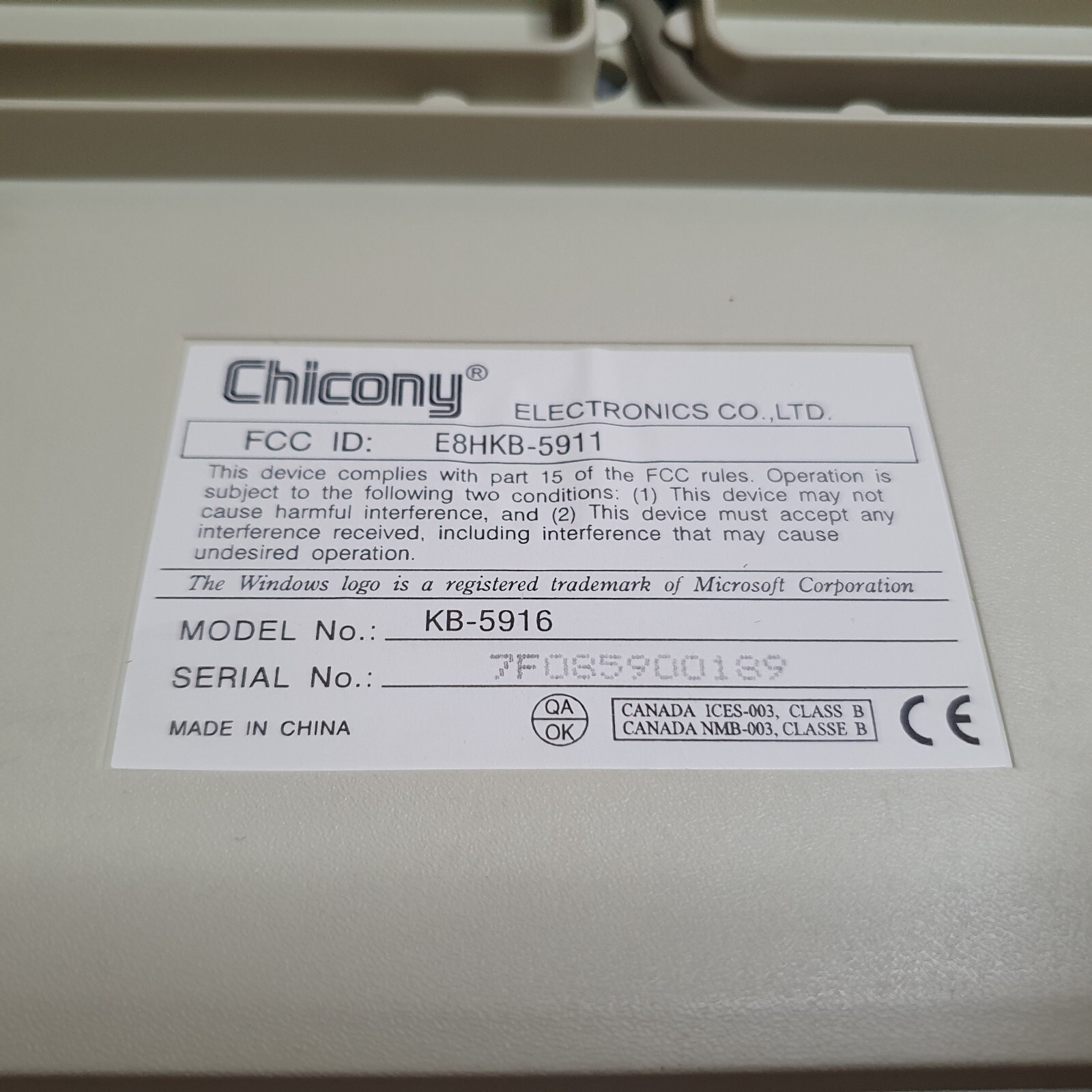 1990s Chicony KB-5916 Wired PS/2 Keyboard for sale online | eBay