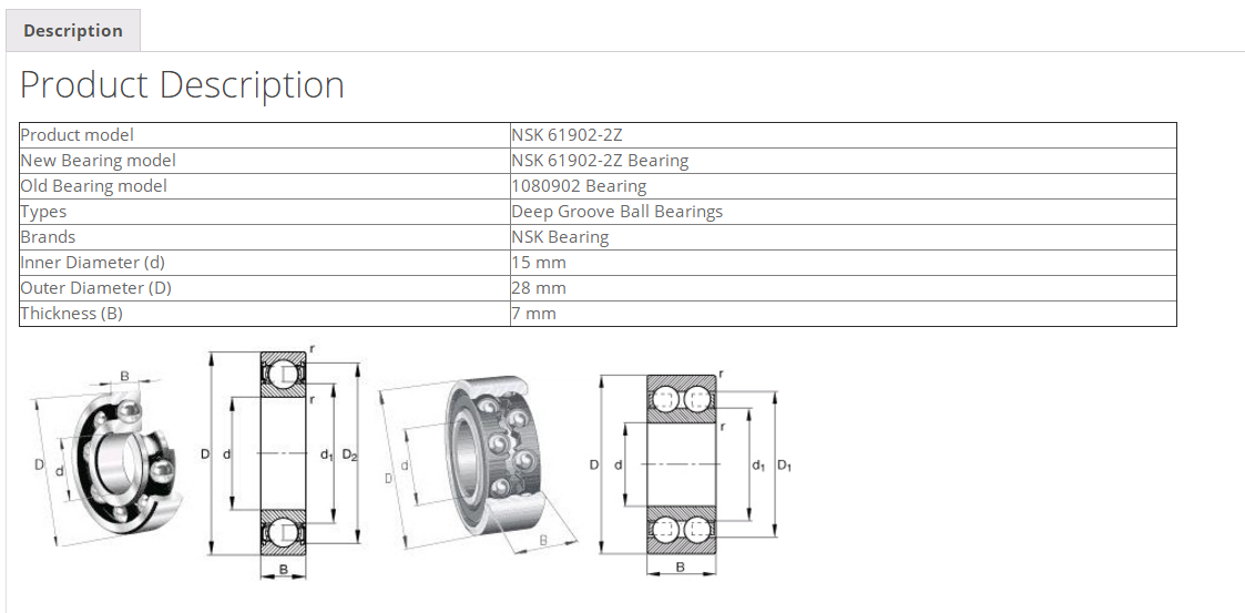 NSK 61902 ZZ Deep Groove Ball Bearings 15x28x7mm | eBay