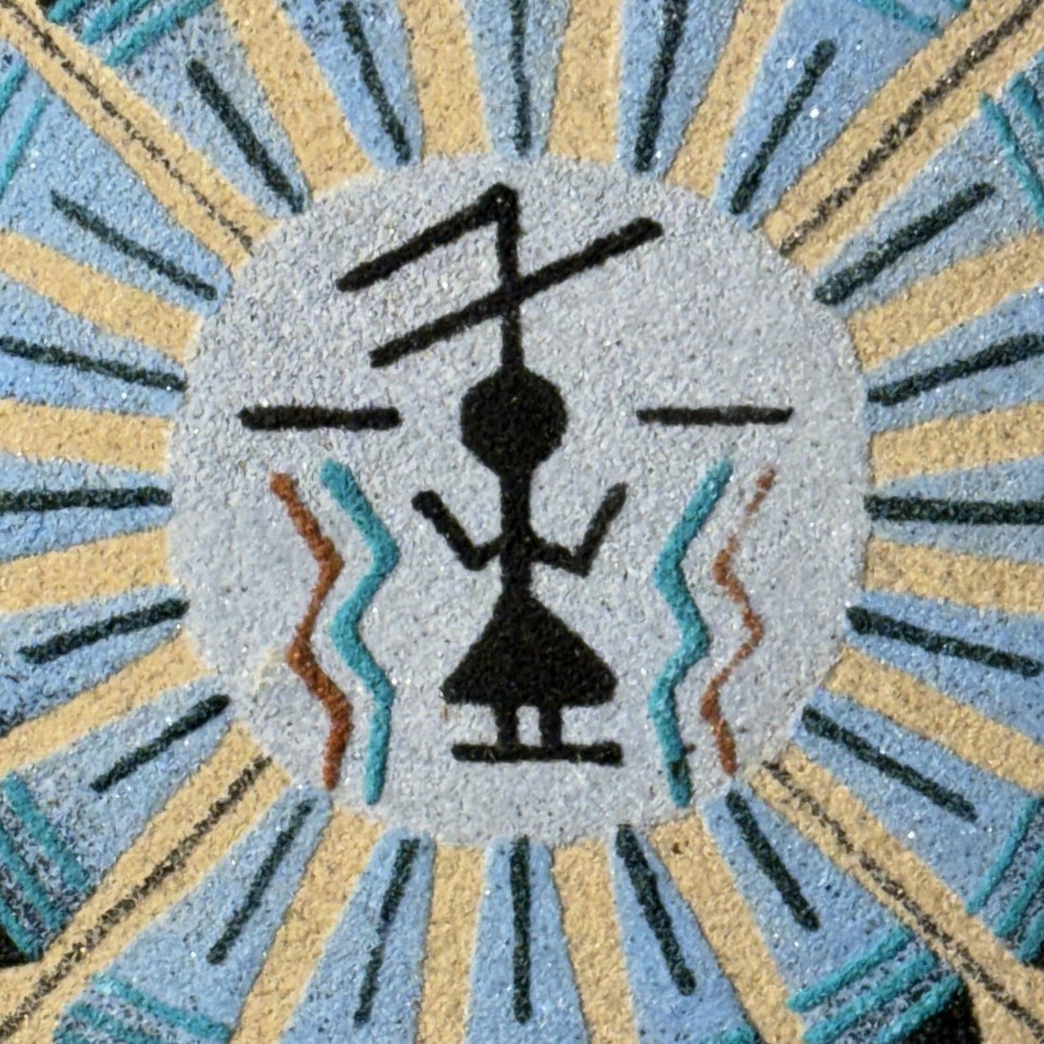 Vintage Original Signed Art Pollen Boy Navajo Sand Painting | eBay