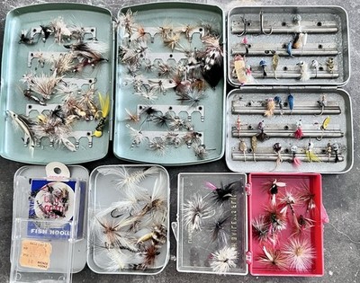 VINTAGE FLY FISHING FLIES PERRINE CASE DAN BAILEY’S FLY BOX | eBay
