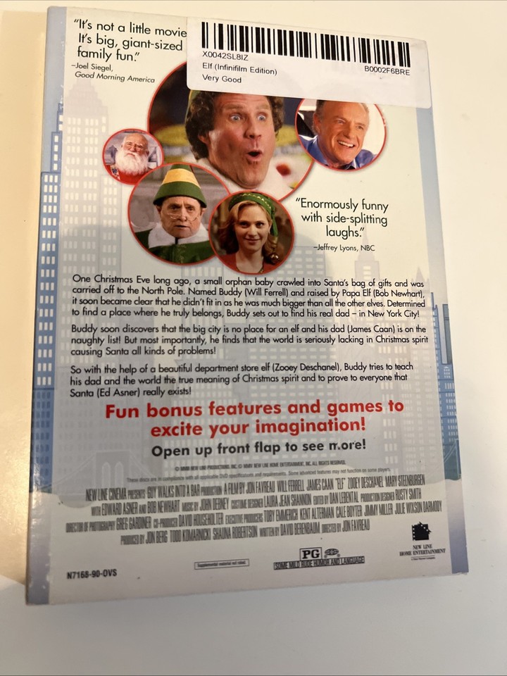 DVD Movie (ELF) Will Ferrell-James Cann Christmas Movie 2003 -free shipping-G | eBay