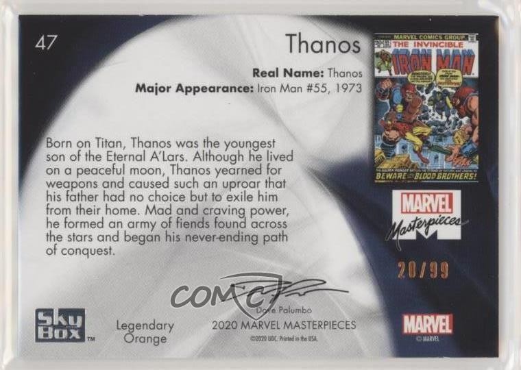 2020 Upper Deck Marvel Masterpieces Level 2 Legendary Orange 20/99 ...