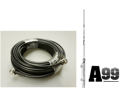 NEW ANTRON 99 CB,HAM BASE ANTENNA & 100' LMR240 Type RG8X COAX 95% ...