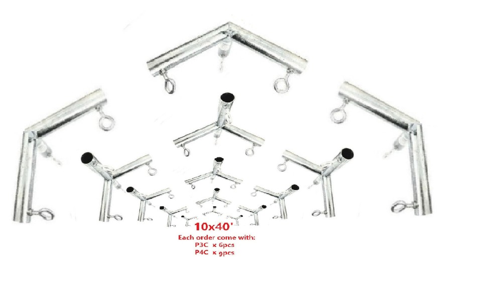 Event Party Tent OD 3/4" Pipe Canopy Fittings for 10' x10'/20'/30'/40 ...