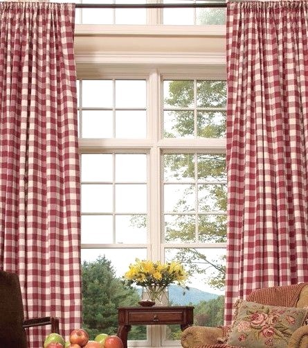 Checkered Panel Drape GINGHAM Buffalo POLYESTER PICNIC CHECKER Window ...