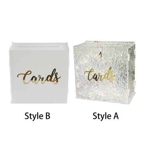 Greeting Card Box Money Storage Box with Slot Acrylic Card Box Wedding ...