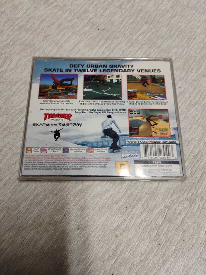 Thrasher: Skate & Destroy (Sony PlayStation 1, PS1, 1999) CIB. Tested ...