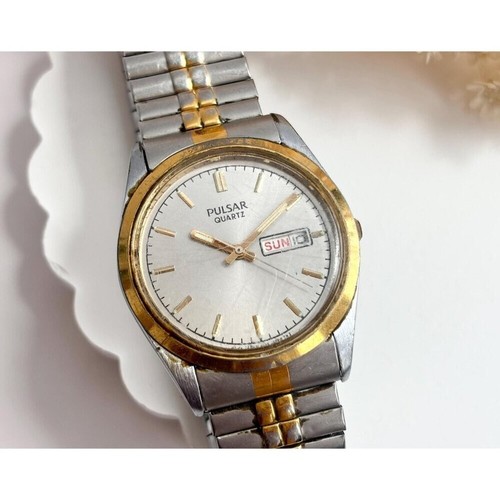 Pulsar Dual T Flexible Men's Day/Date Silver T Vintage Wristwatch ...