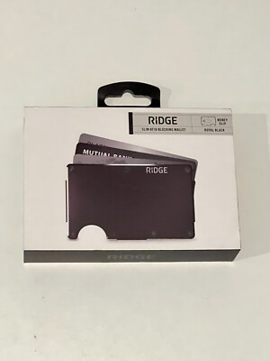 The Ridge RFID Blocking Slim Wallet Money Clip - Royal Black OPEN BOX ...