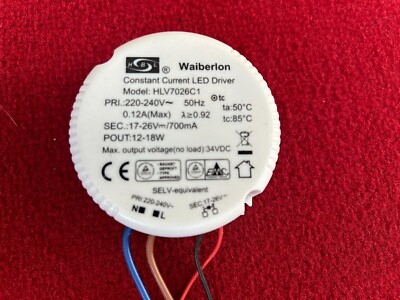 Waiberlon HLV7026C1 LED Driver 700 mA Trafo für LED Transformator rund ...