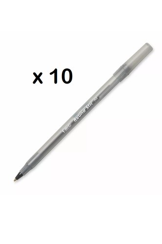 Bic Biro Round Stic Black Blue Ink Medium Ball Point Biro Pen Comfort 1 ...