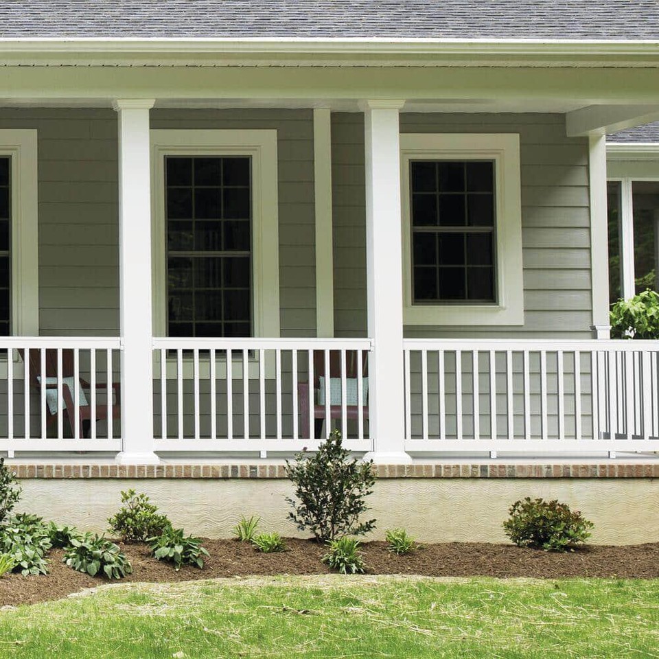 Veranda PolyComposite Railing Kit 8 ft. x 36 in. White Vinyl Easy ...