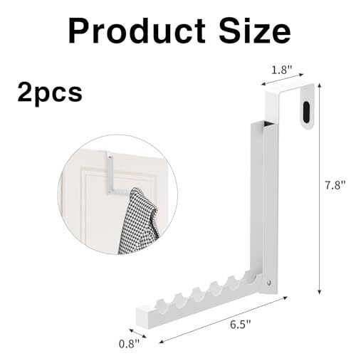 2 Pack Over The Door Hooks Hanger, Foldable Over Door Drying Laundry ...