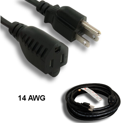 [Lot10] 50Ft Weather Proof Outdoor Power Cable NEMA5-15P/5-15R 14AWG ...