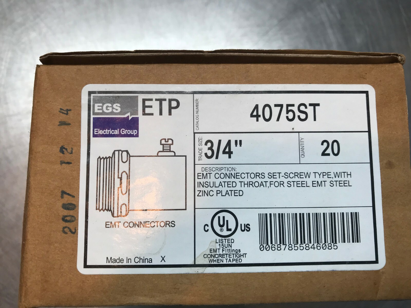 EGS 4075ST EMT Steel 3/4" CONNECTOR Box of 20 | eBay