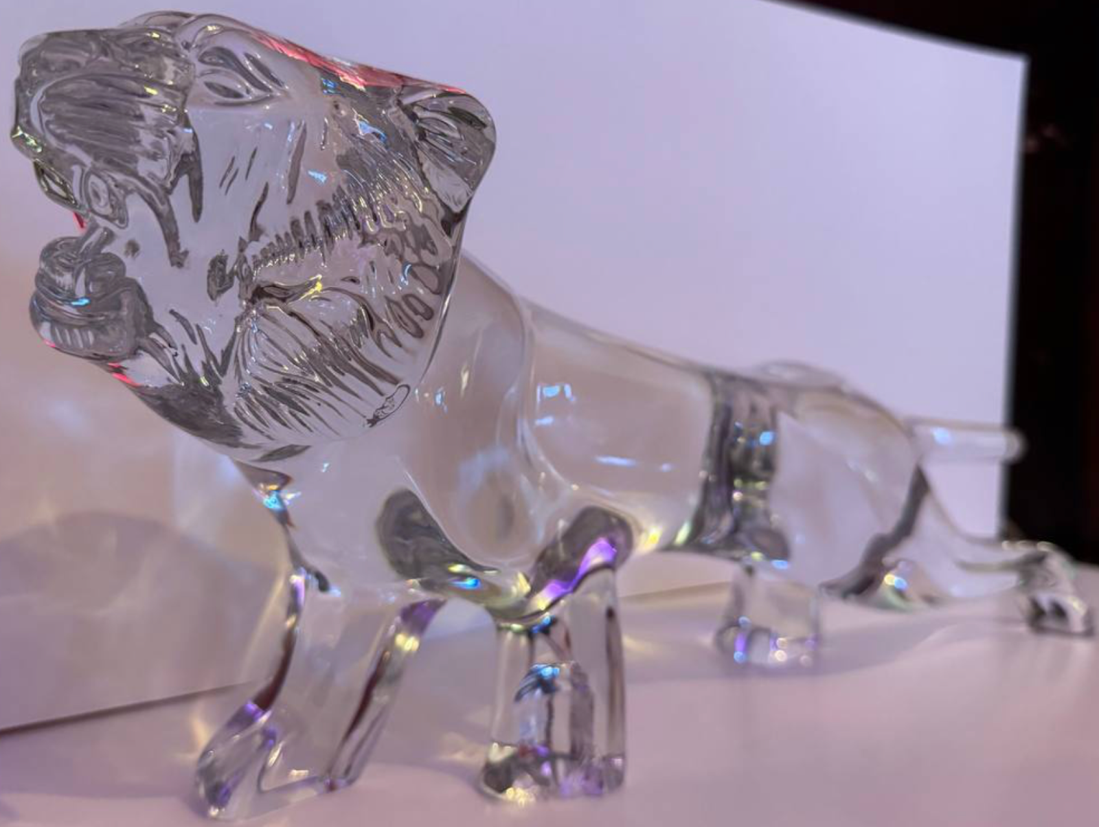 Large Daum France Crystal Tiger Figurine Signed "Tigre" Daum's white ...