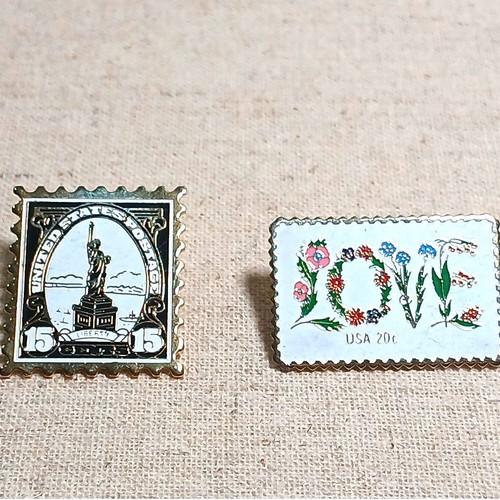 Vintage 1987 Postage Stamp Lapel Pins Pinback Lot of 2 | eBay