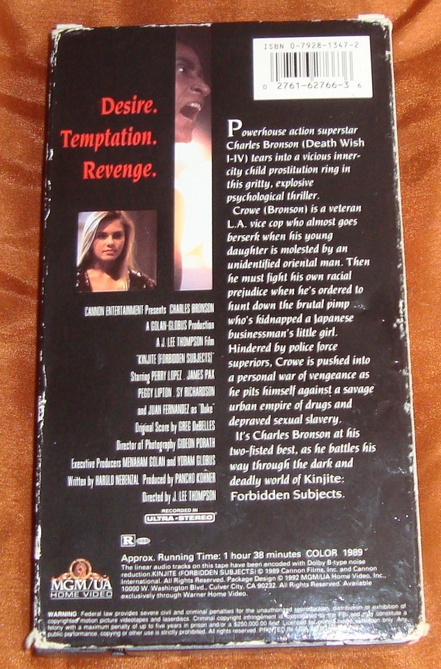 KINJITE - FORBIDDEN SUBJECTS (vhs,1992,english,hi-fi,ultra-stereo ...