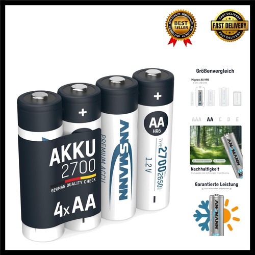 Economical Rechargeable 2700 mAh AA Batteries (Pack of 4) - Save Money ...
