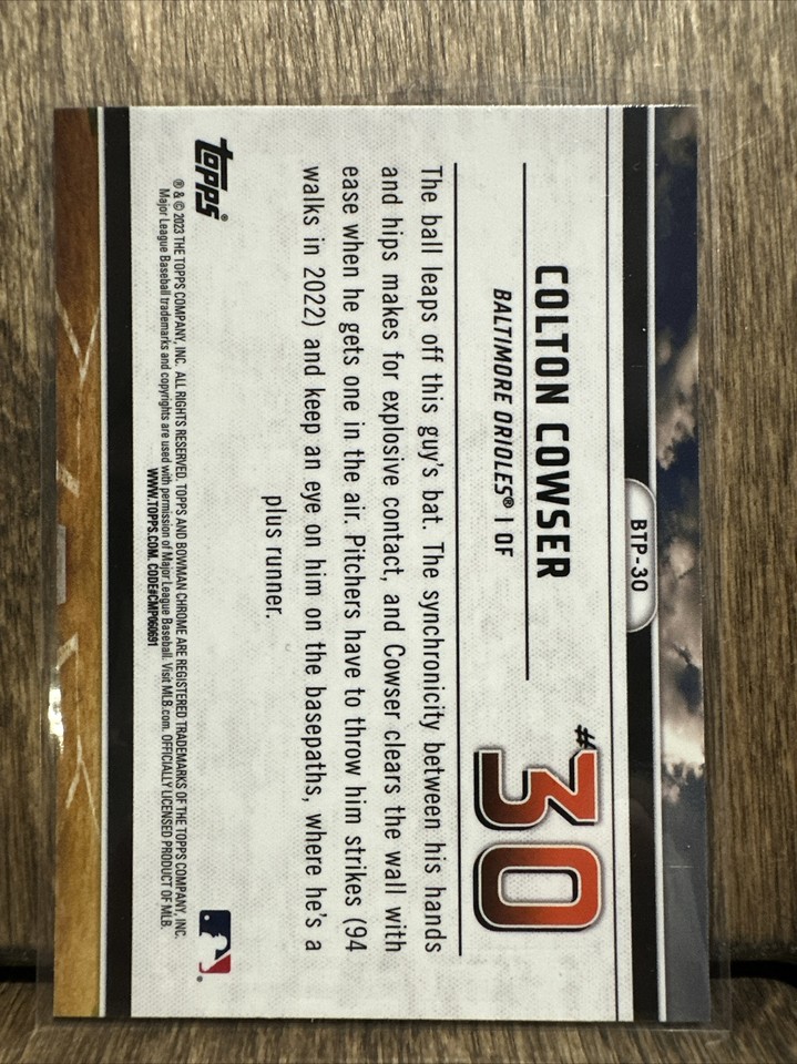 2023 Bowman Chrome Scouts Top 100 Colton Cowser #BTP-30 Baltimore ...
