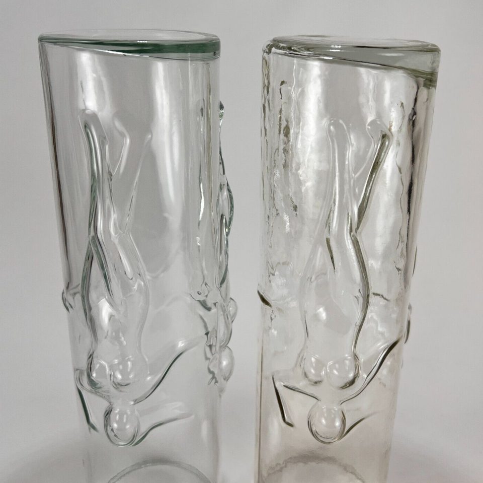 Vtg La Femme 3D Dancing Nude Glass Highball Tall Collins Barware Libbey ...