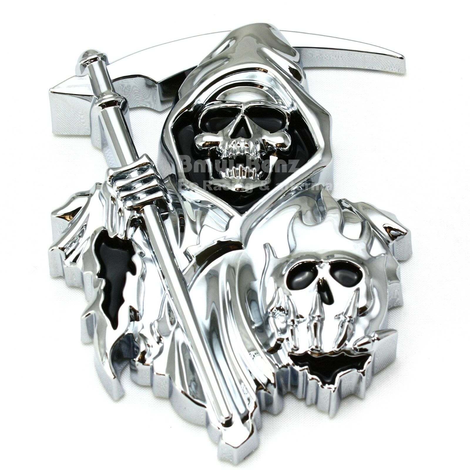 3D CUSTOM CHROME REAPER Skull EMBLEM BADGE STICKER DECAL3M Sticker ...