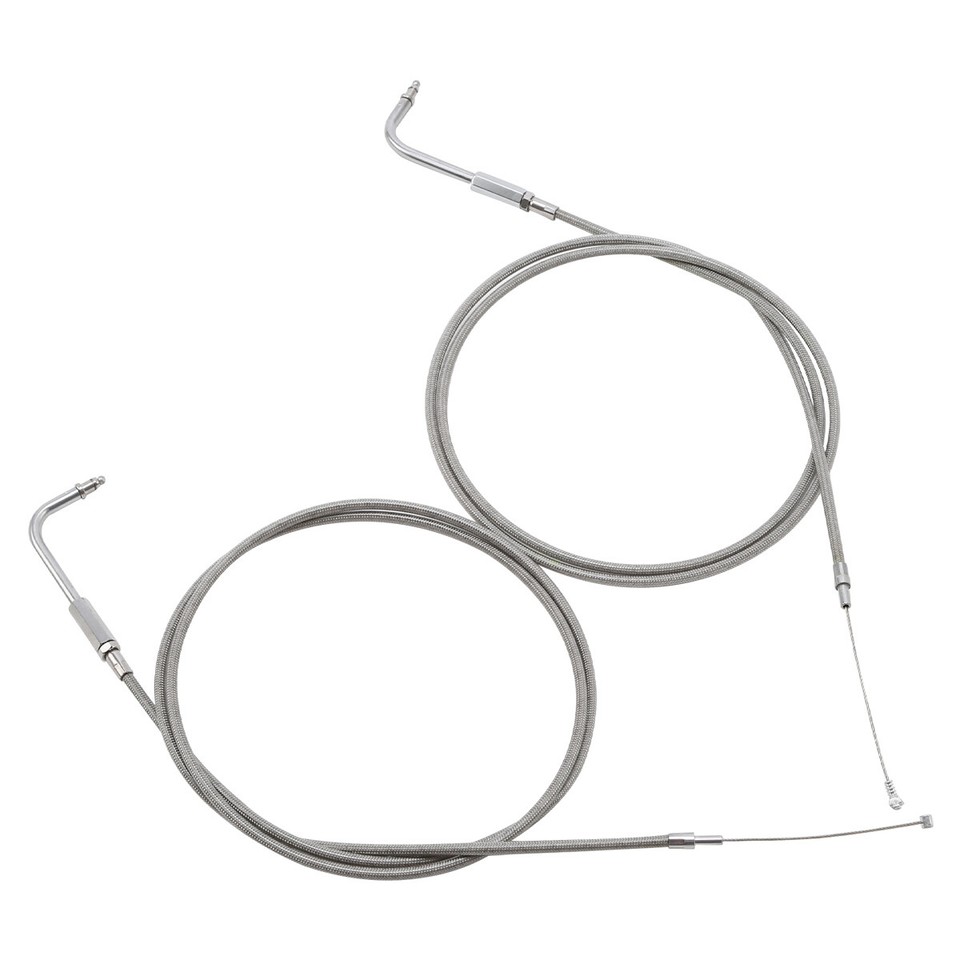 160cm Stainless Throttle Cable Wire Set Fits For Harley Touring FLST ...