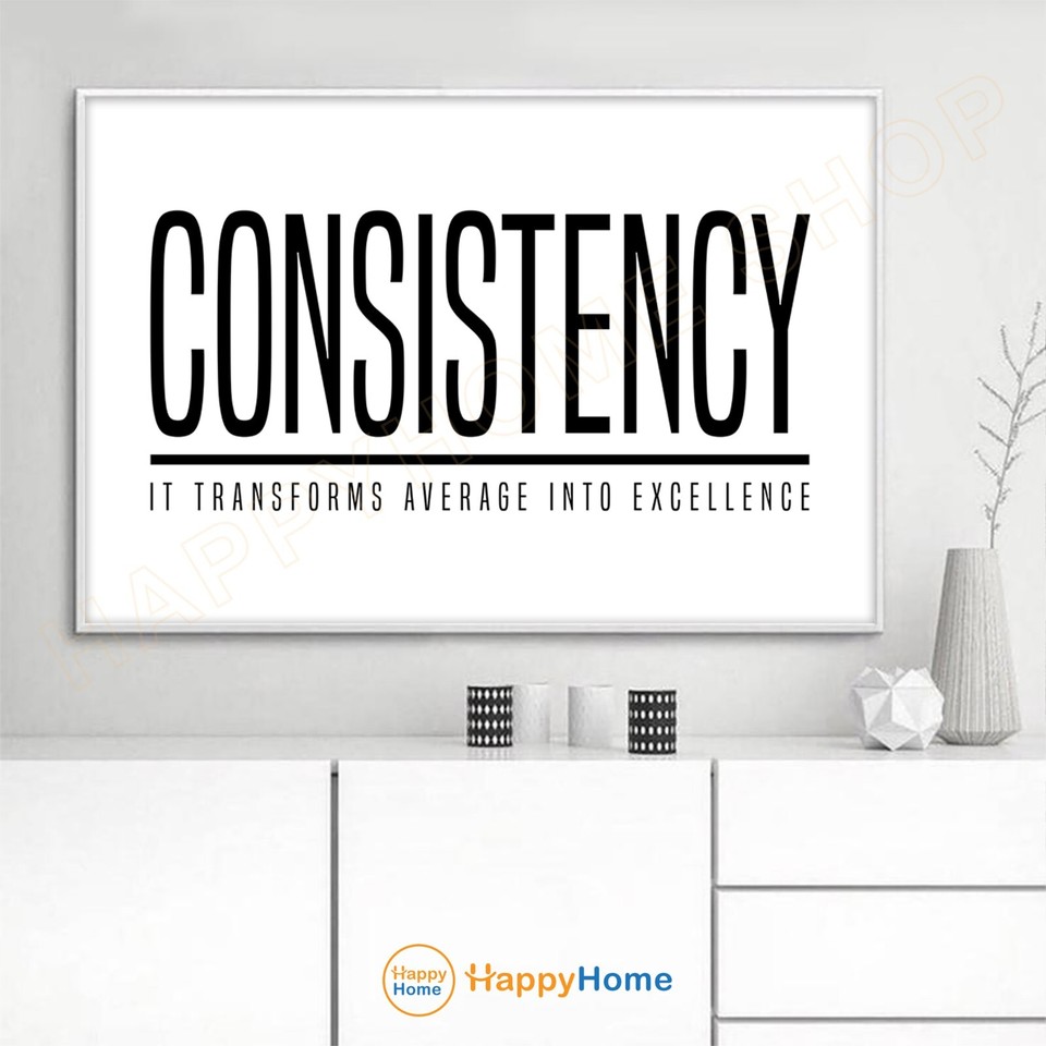 Consistency Definition Wall Art Motivational Poster Inspiration Office ...