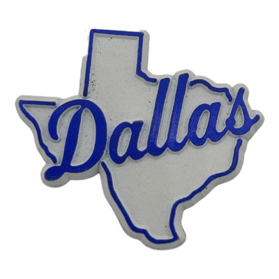Vintage Dallas Texas State Blue & White Script Rubber Fridge Magnet | eBay