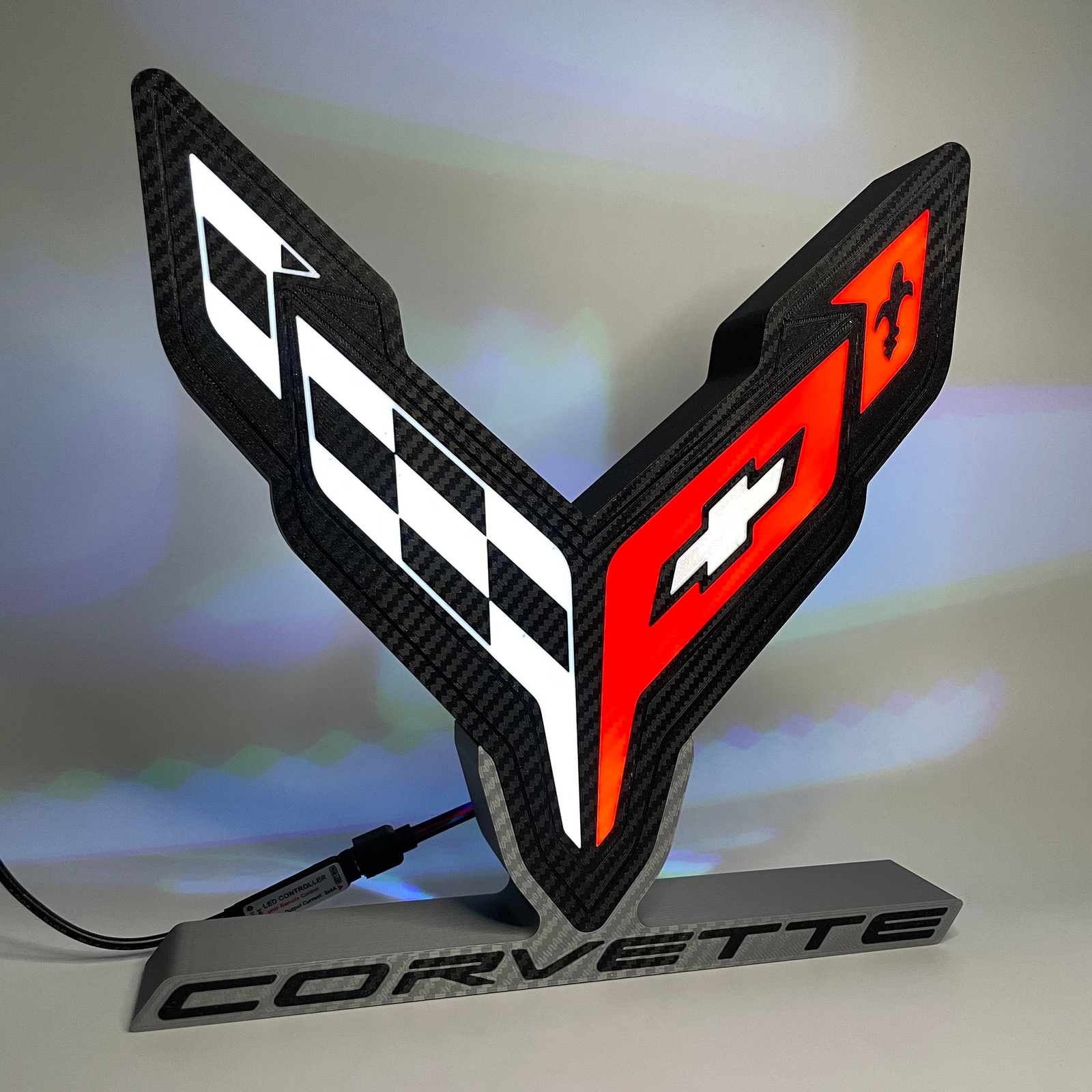 Corvette C8 Logo Light Box, Gift for Car Lovers, Automotive, Sports Car ...