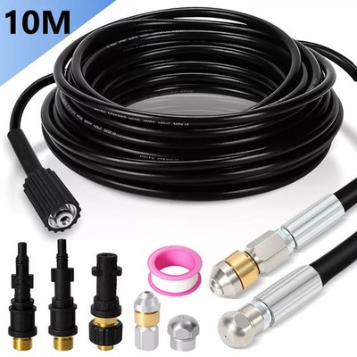 10M High Pressure Drain Jet Washer Hose Drain Pipe Sewer Jetter Kit for ...