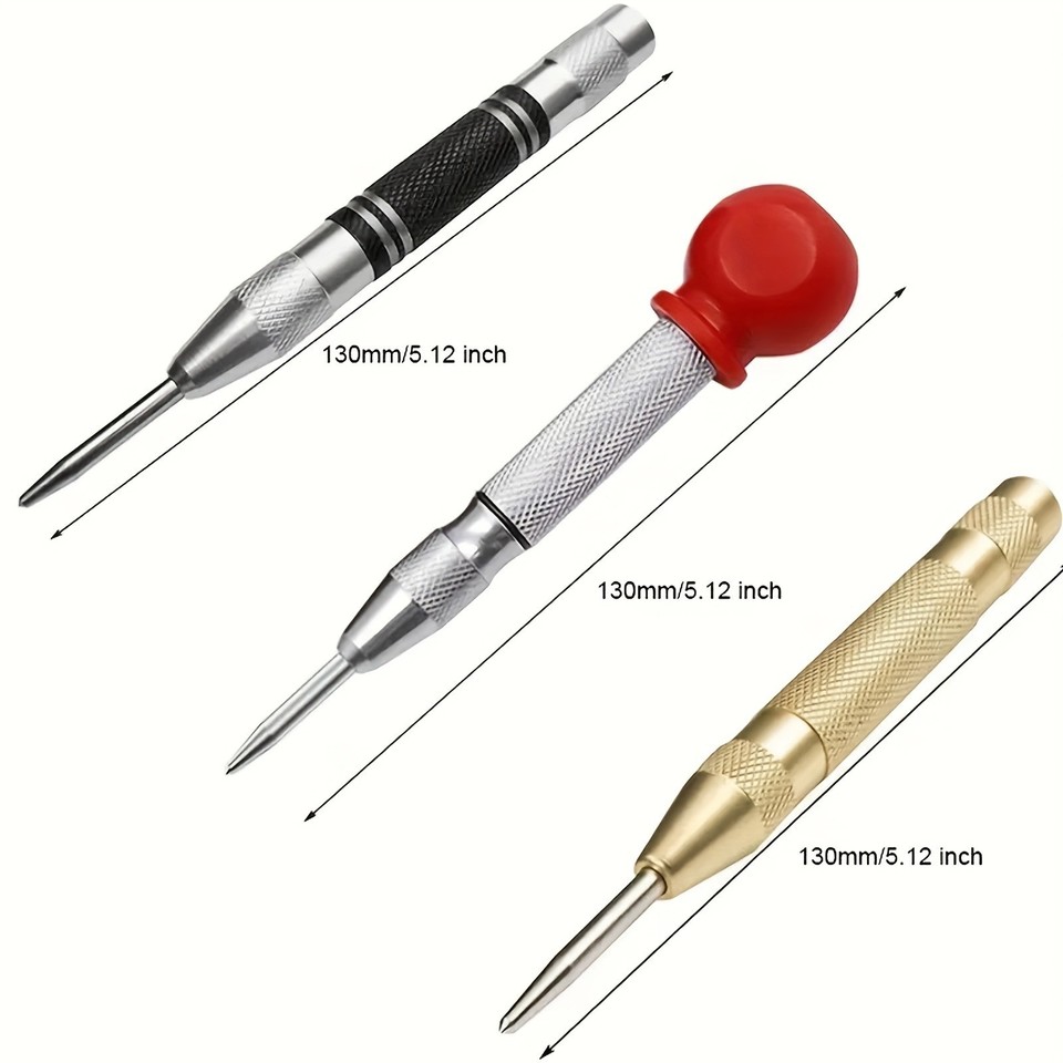 Automatic Center Punch Set - Precision Drilling Marking Tool for Metal ...