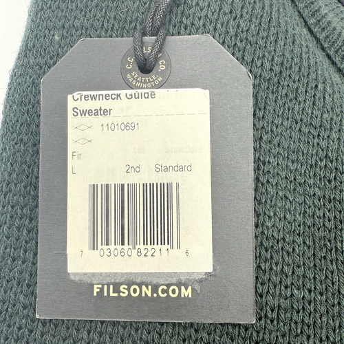 Filson Crewneck Guide Sweater 100% Merino Wool Men's Size L Made USA ...