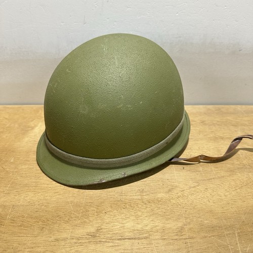 WW2 US Army M1 Helmet Front Seam w/ Chinstrap Liner Swivel Bale Vietnam ...