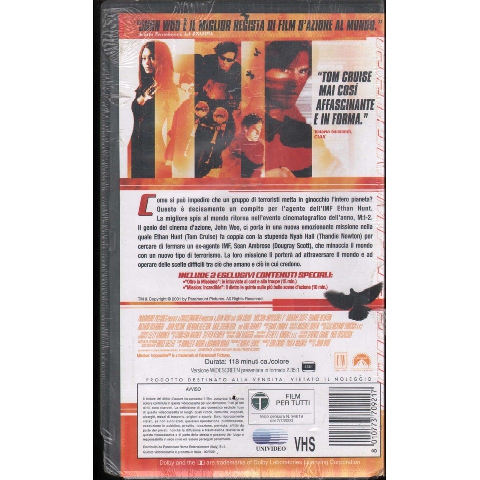 Mission: Impossible 2 VHS John Woo Univideo - PVS70921 Sealed | eBay