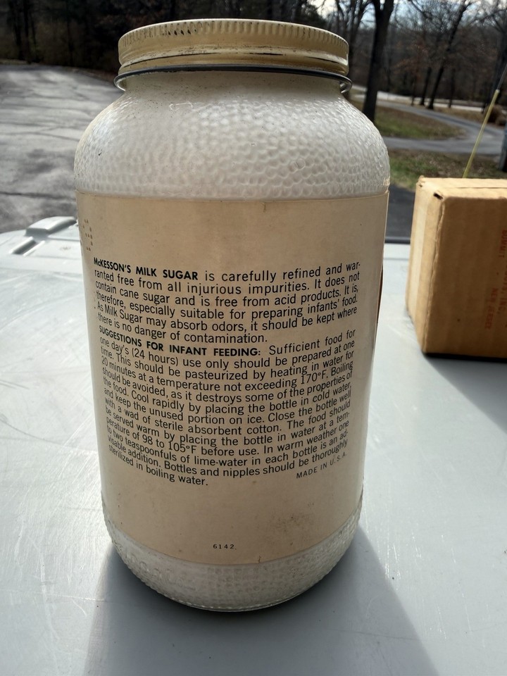 Vintage MERCK Milk Sugar full 1 Pound Bottle Anderson Drug Branson MO ...