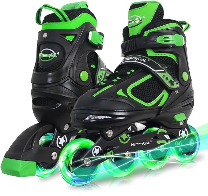 Adjustable Roller Skates for Kids with Light Up Wheel Outdoor & Indoor ...