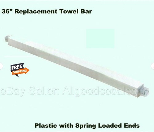 36" Plastic Towel Bar Replacement Cut to Fit Spring Loaded Ends ...