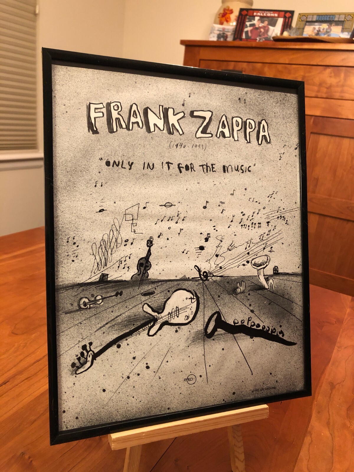 BIG 11x14 FRAMED "FRANK ZAPPA 1940-1993" DEATH / CAREER TRIBUTE LP ...