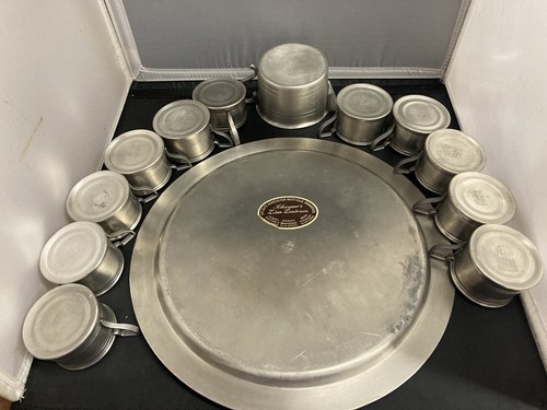 Vintage German Zinn Pewter Etain Fin 95% mug/cups tray and small ...